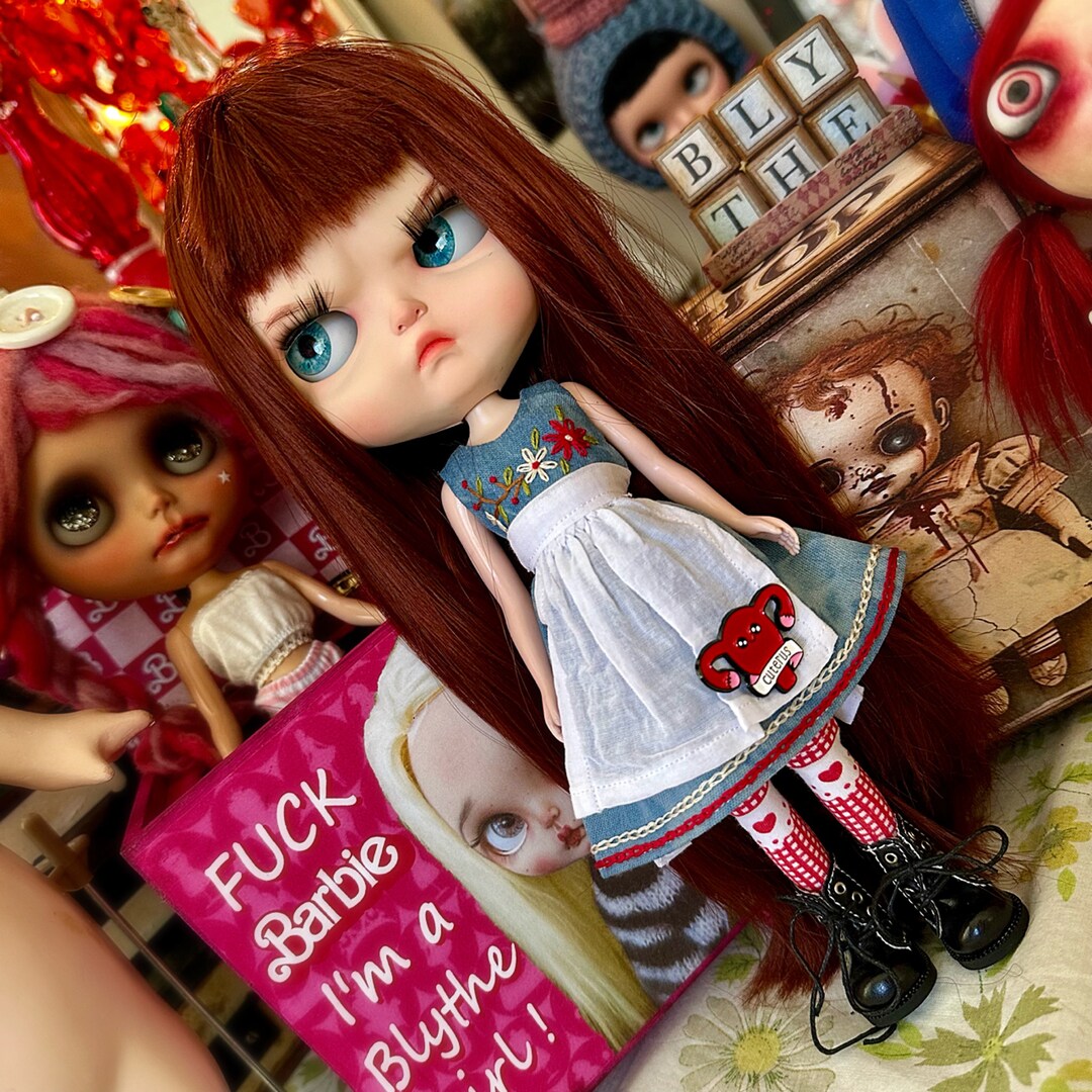 OOAK uterus Cuterus Blythe Doll Outfit Dress Apron Socks and Boots - Etsy