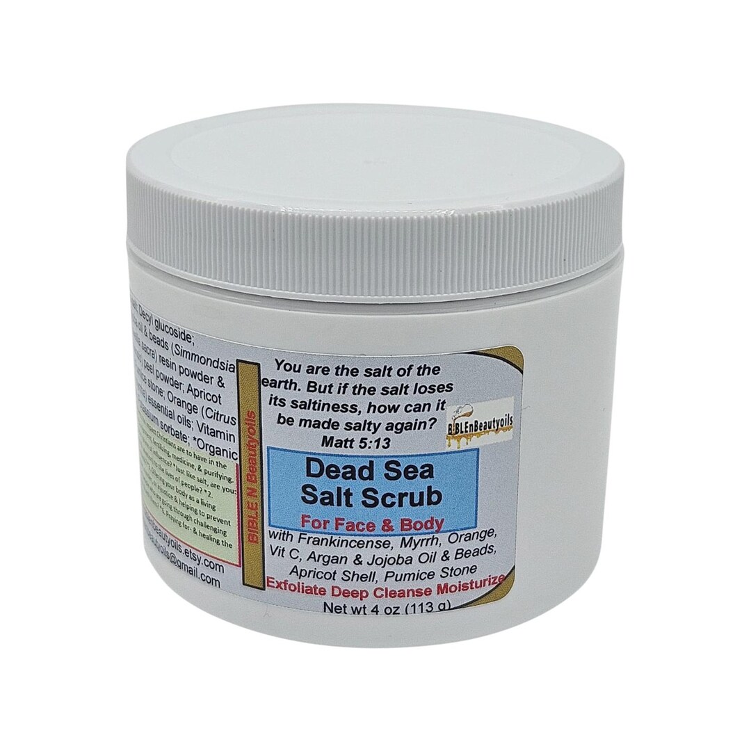 Salt Scrub, Face Scrub With Frankincense Myrrh, Dead Sea Salt Scrub ...