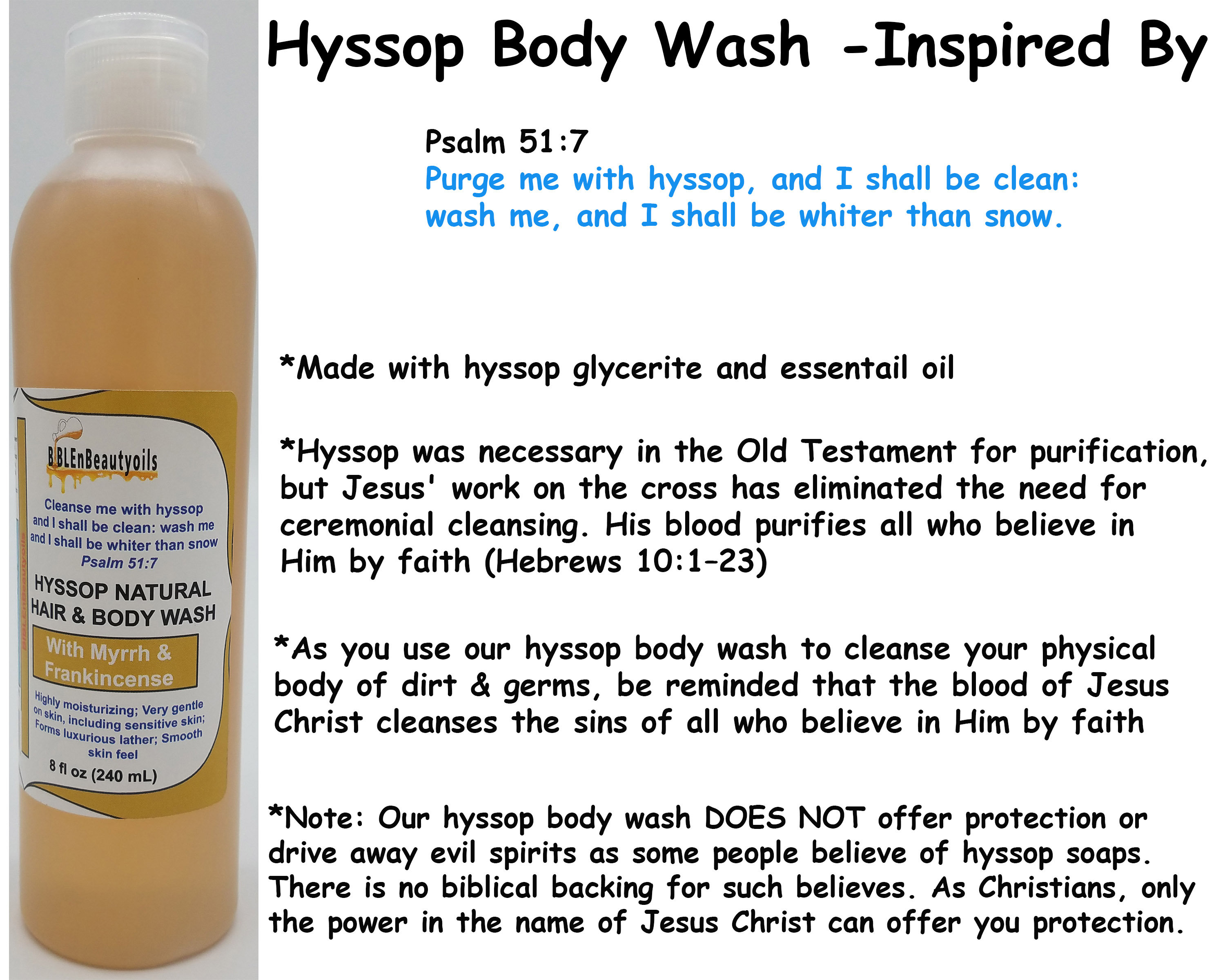 Cleanse Me With Hyssop and I Shall Be Clean Psalm 51:7 Hyssop Natural ...