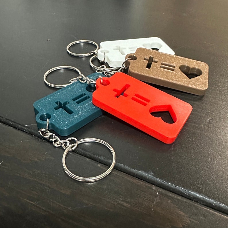 Christian Keychain | Church | Heart | 3D Printed | Festive | Gift ...