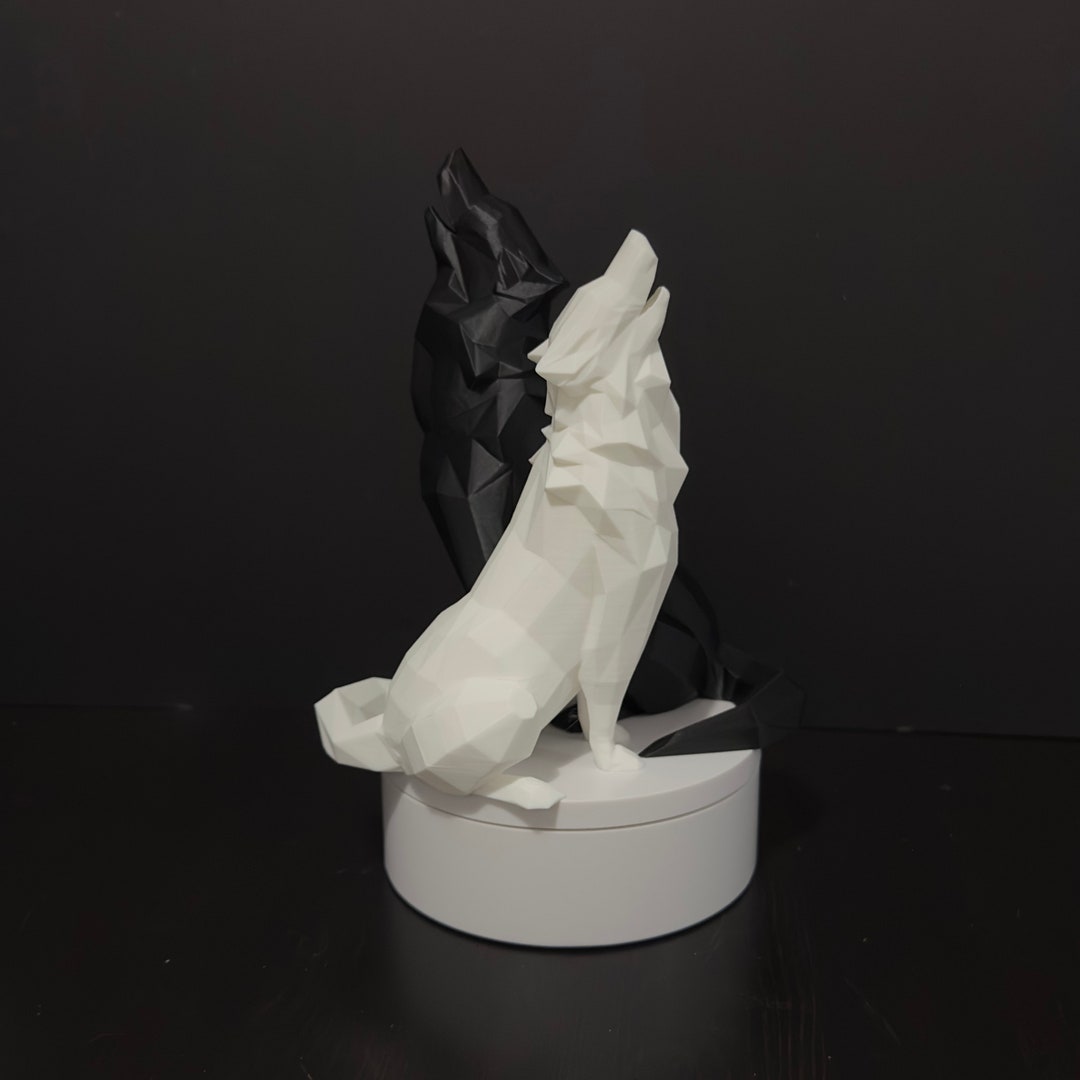 Wolf Couple Shelf Decor Love Coyote Wilderness Design - Etsy