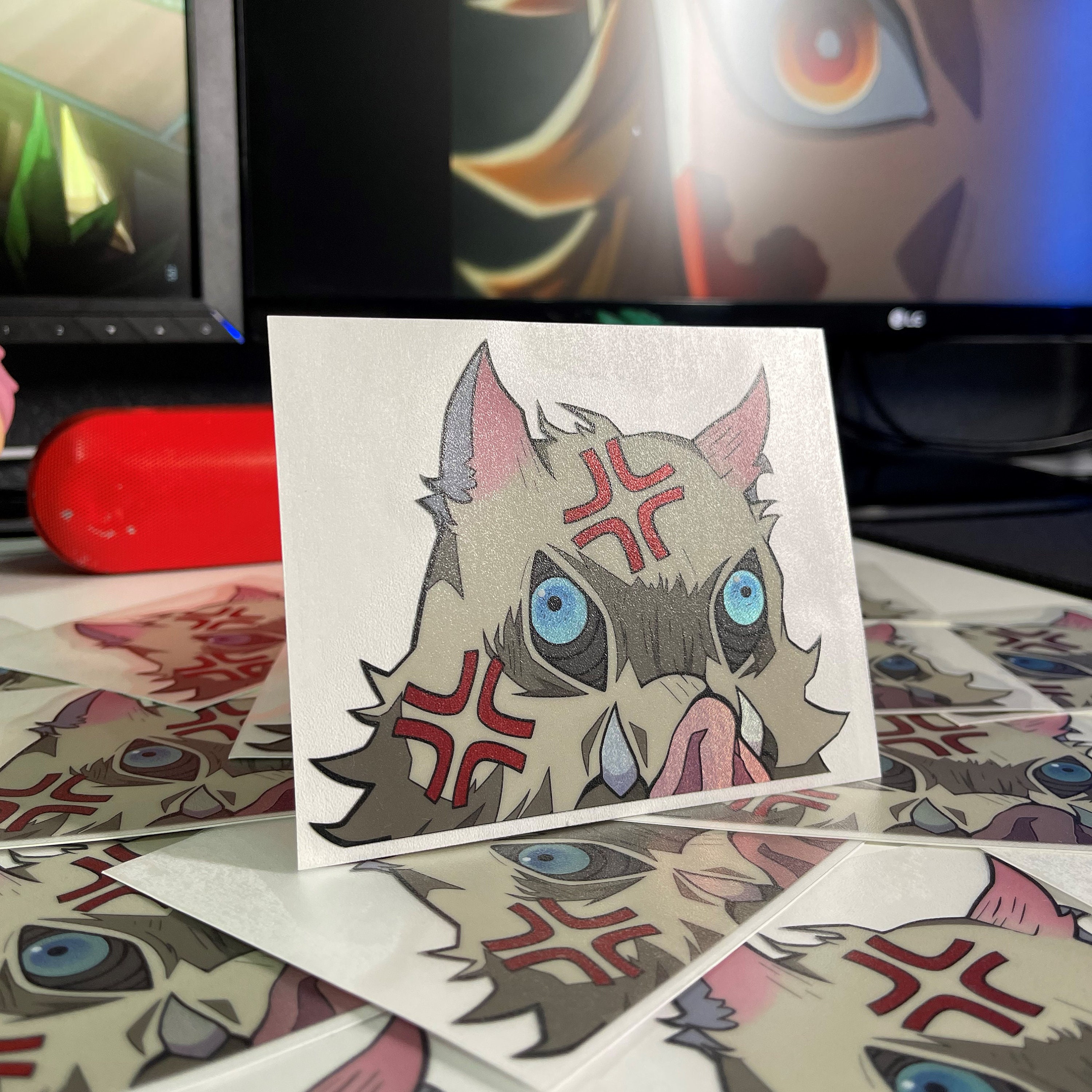 Decals & Skins Oni Slayer Beast Breathing Boar Peeker Sticker HOLO ...