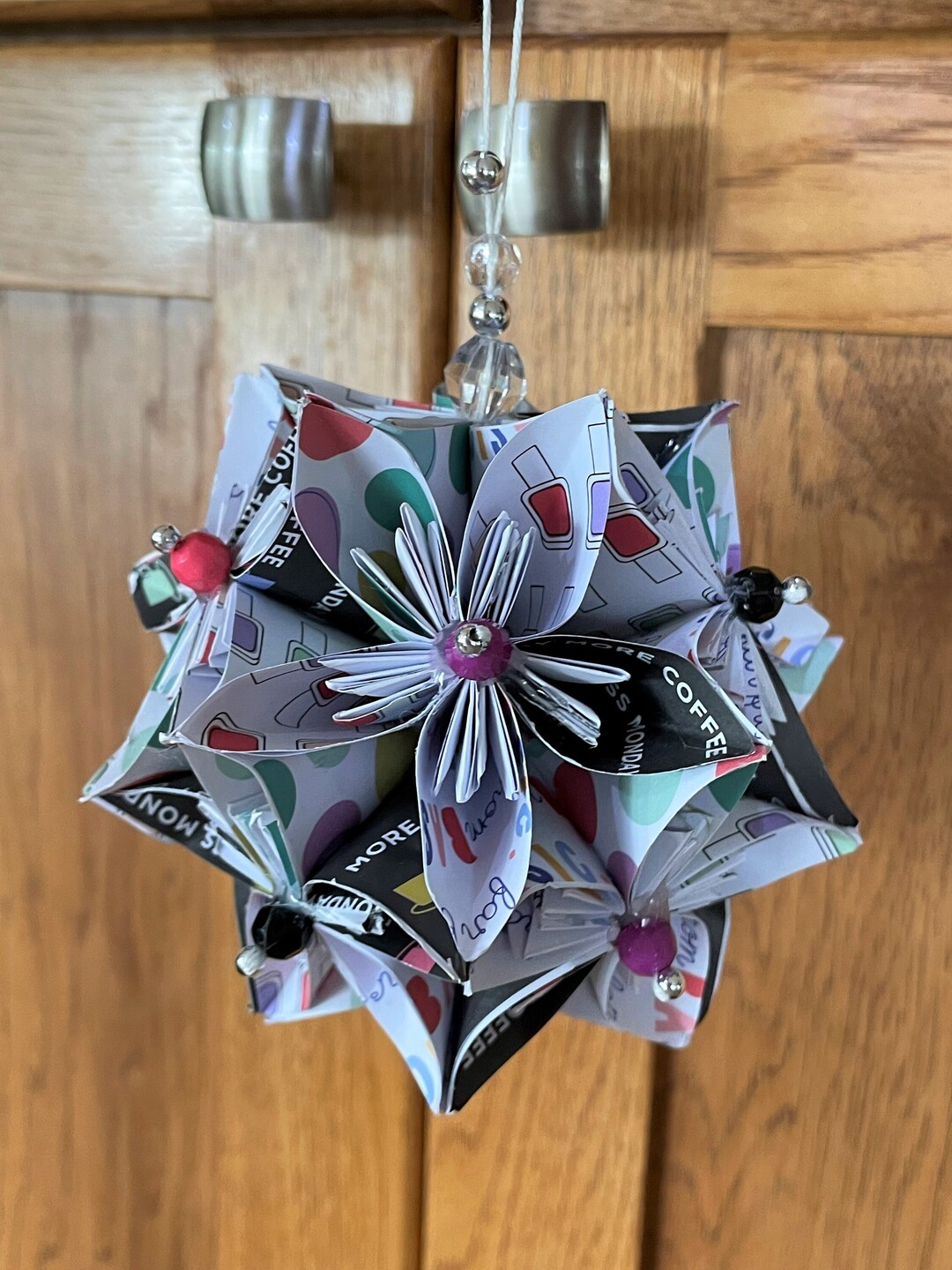 Coffee and Nail Polish Floral Origami Globe Ornament - Etsy