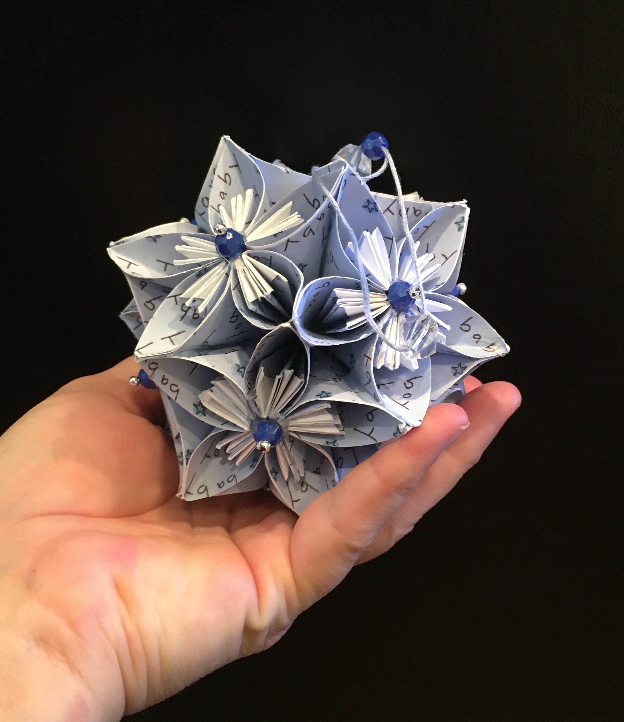 Baby Boy Blue Origami Ornament Globe - Etsy