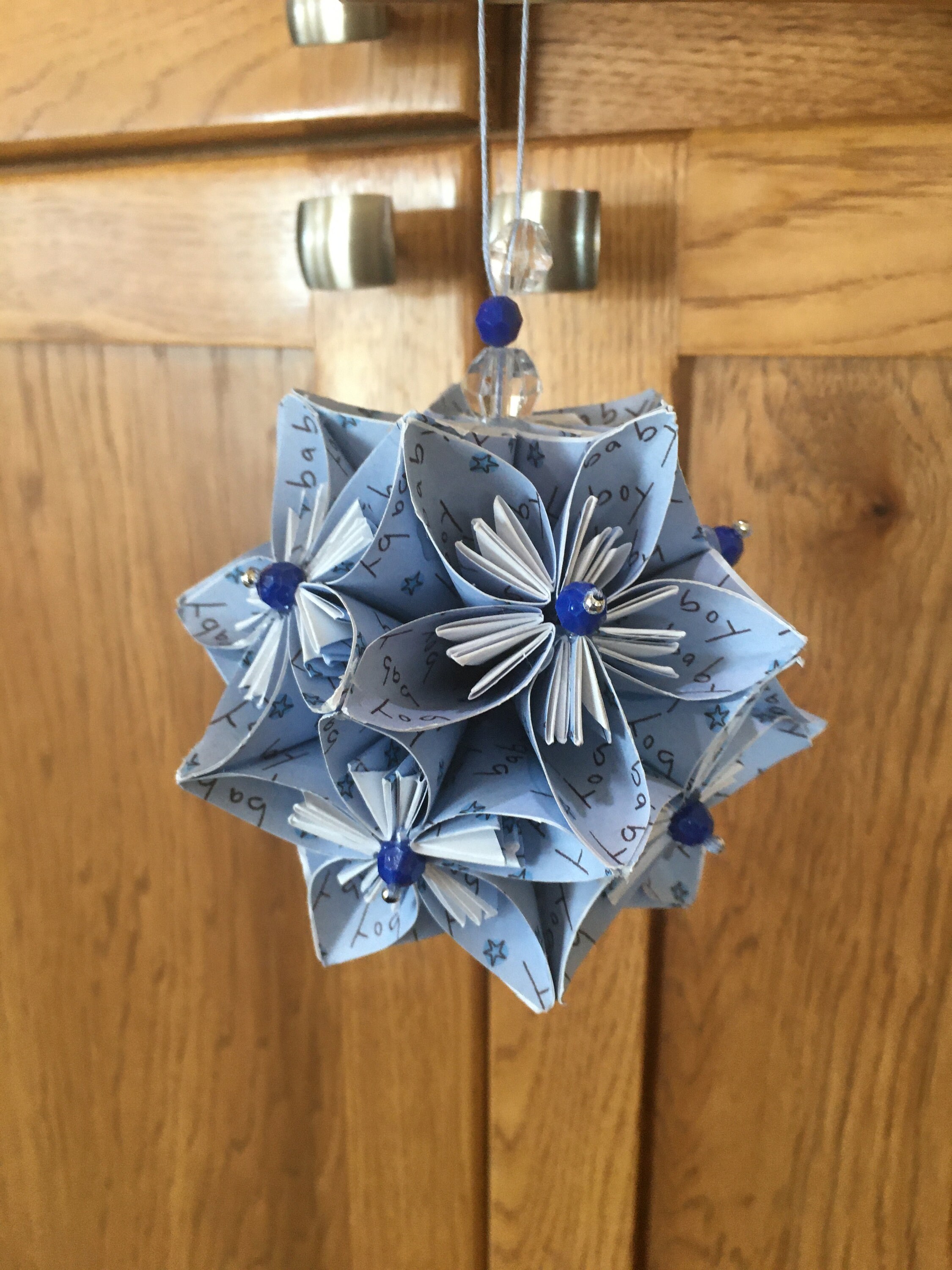 Baby Boy Blue Origami Ornament Globe - Etsy