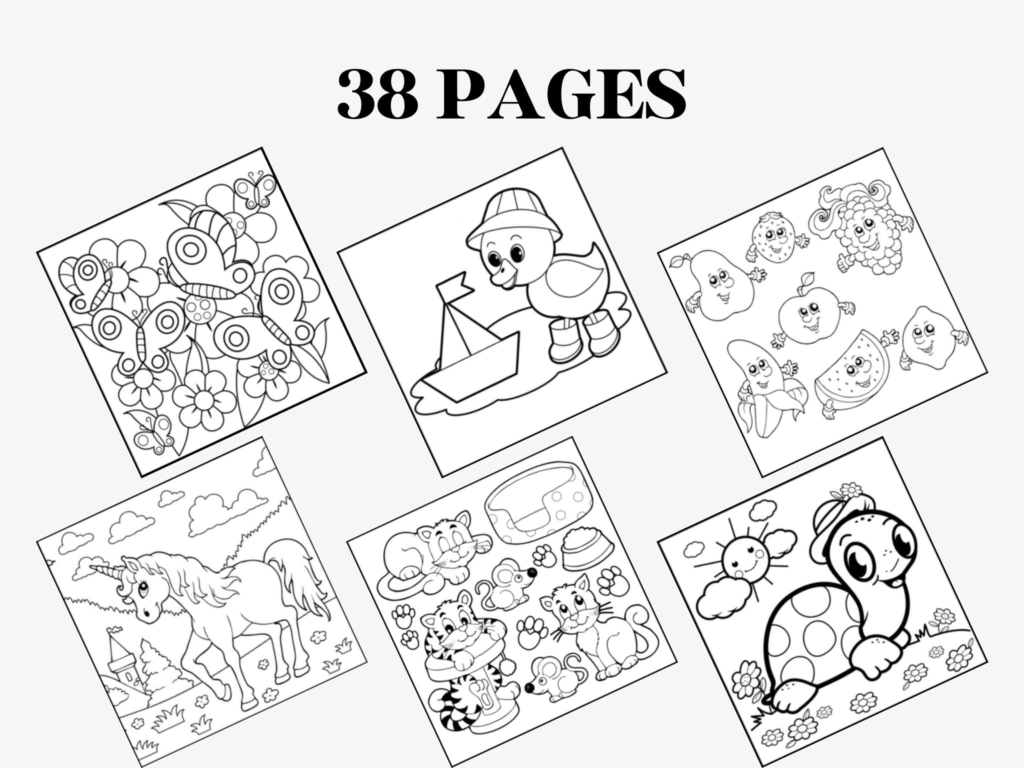 Digital Coloring Book, Coloring Book for Kids, Coloring Art Book ...