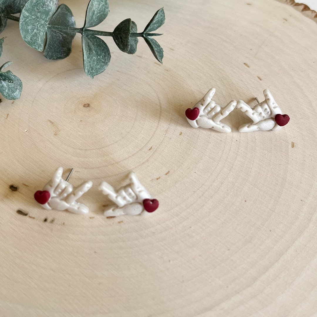 ASL 'I Love You' Studs Sign Language Stud Earrings Love Earrings Sign ...