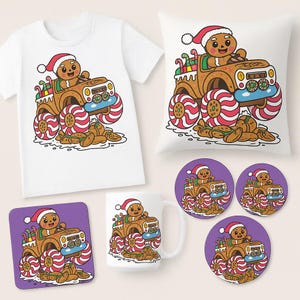 Gingerbread Monster Truck Christmas SVG, PNG, PDF (digital Download) - Etsy