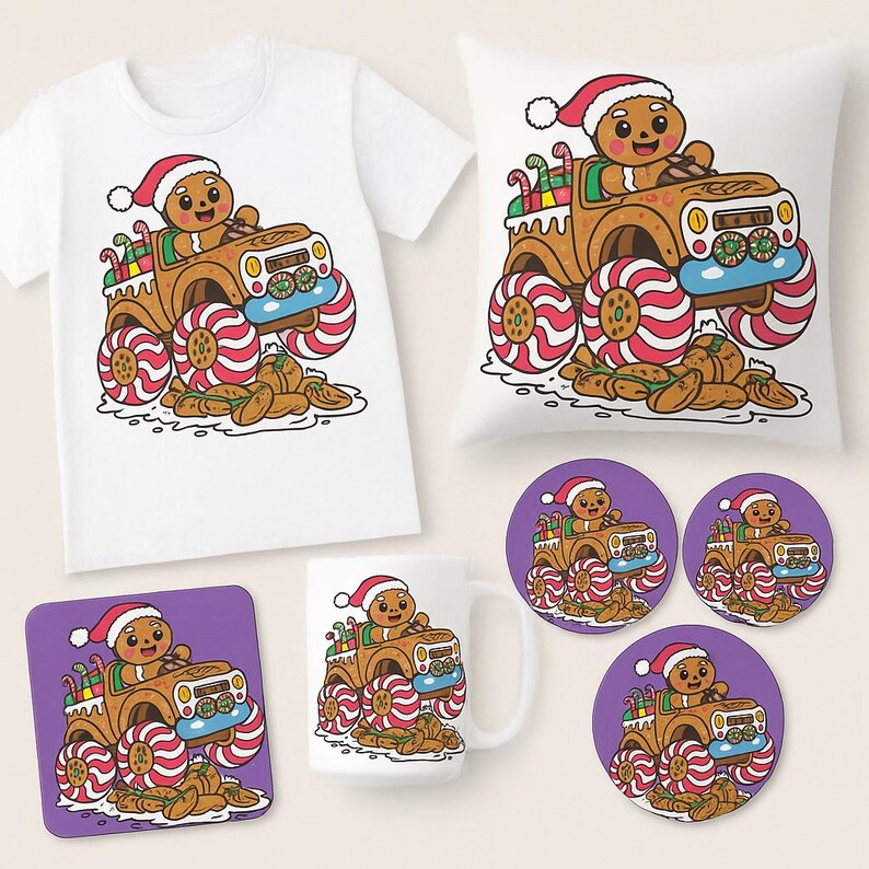 Gingerbread Monster Truck Christmas SVG, PNG, PDF (digital Download) - Etsy