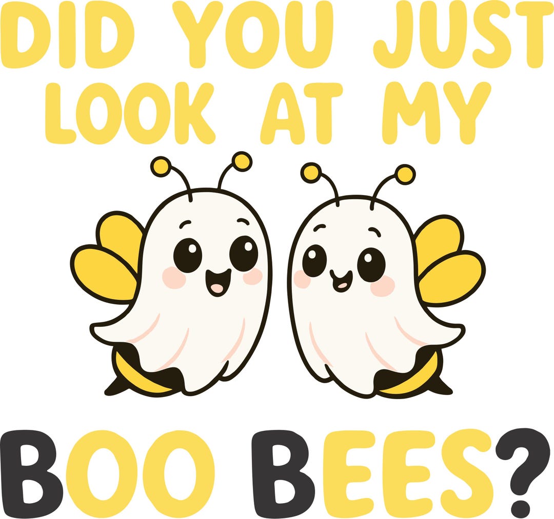Funny Ghost Bee Halloween Design | Punny Boo Bees Clipart (SVG PNG DXF ...