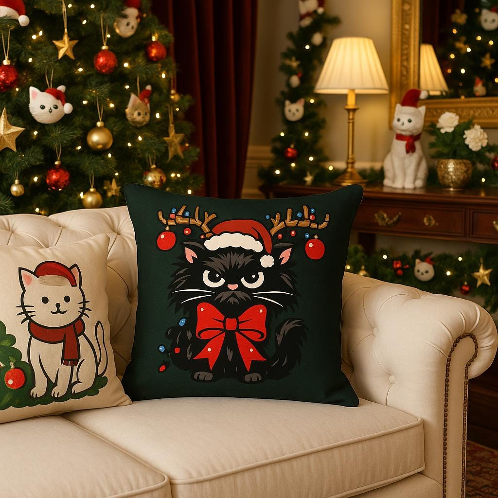 Grumpy Christmas Cat Clipart Bundle: SVG, PNG, DFX (digital Download ...