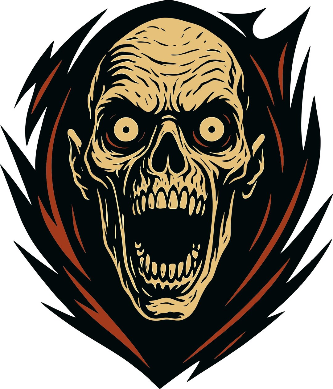 Demon Spawn Skull SVG PNG | Edgy Horror Clipart - Etsy