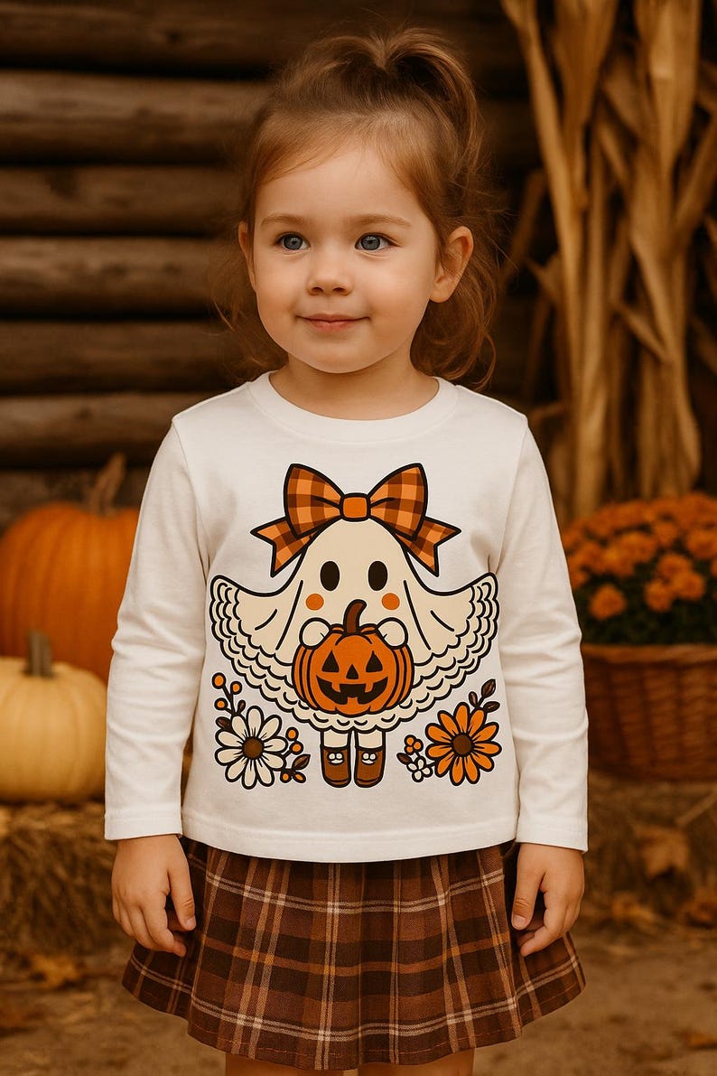 Ghost With Pumpkin Clipart – Plaid Bow, Halloween SVG (digital File) - Etsy