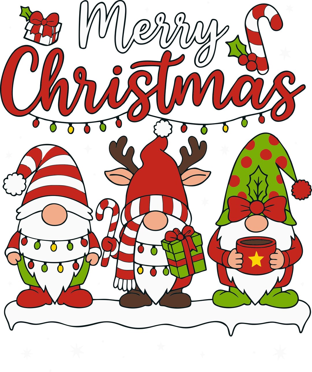 Christmas Gnomes Clipart: Festive SVG PNG Dxf Digital File for DIY ...