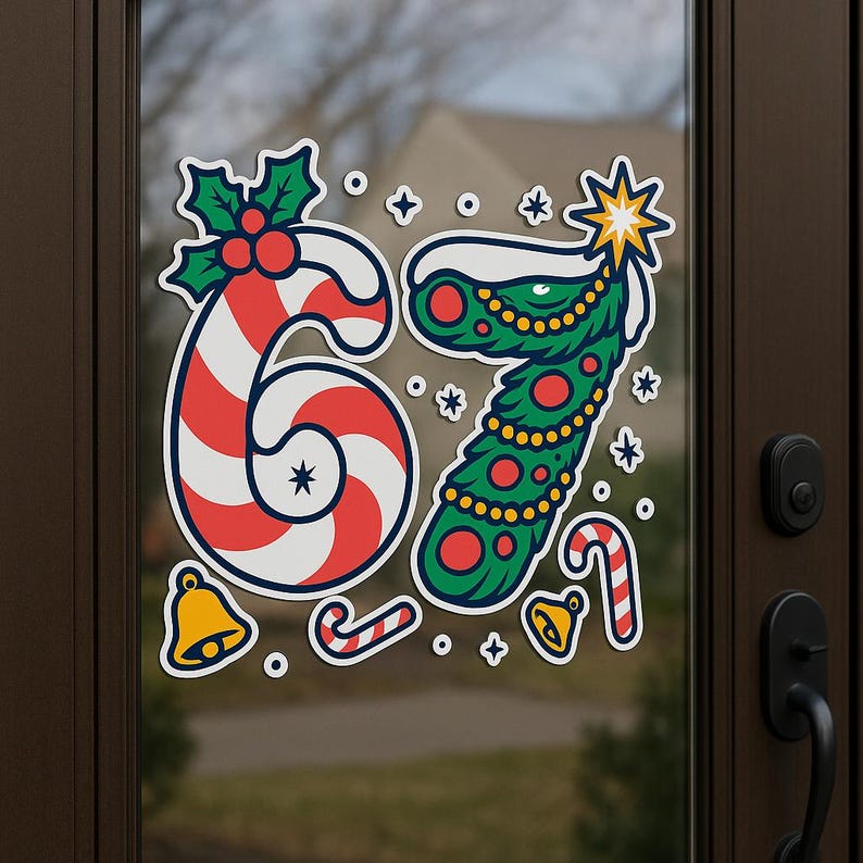 Christmas 67 Number Art PNG SVG Bundle: Candy Cane, Tree (digital ...