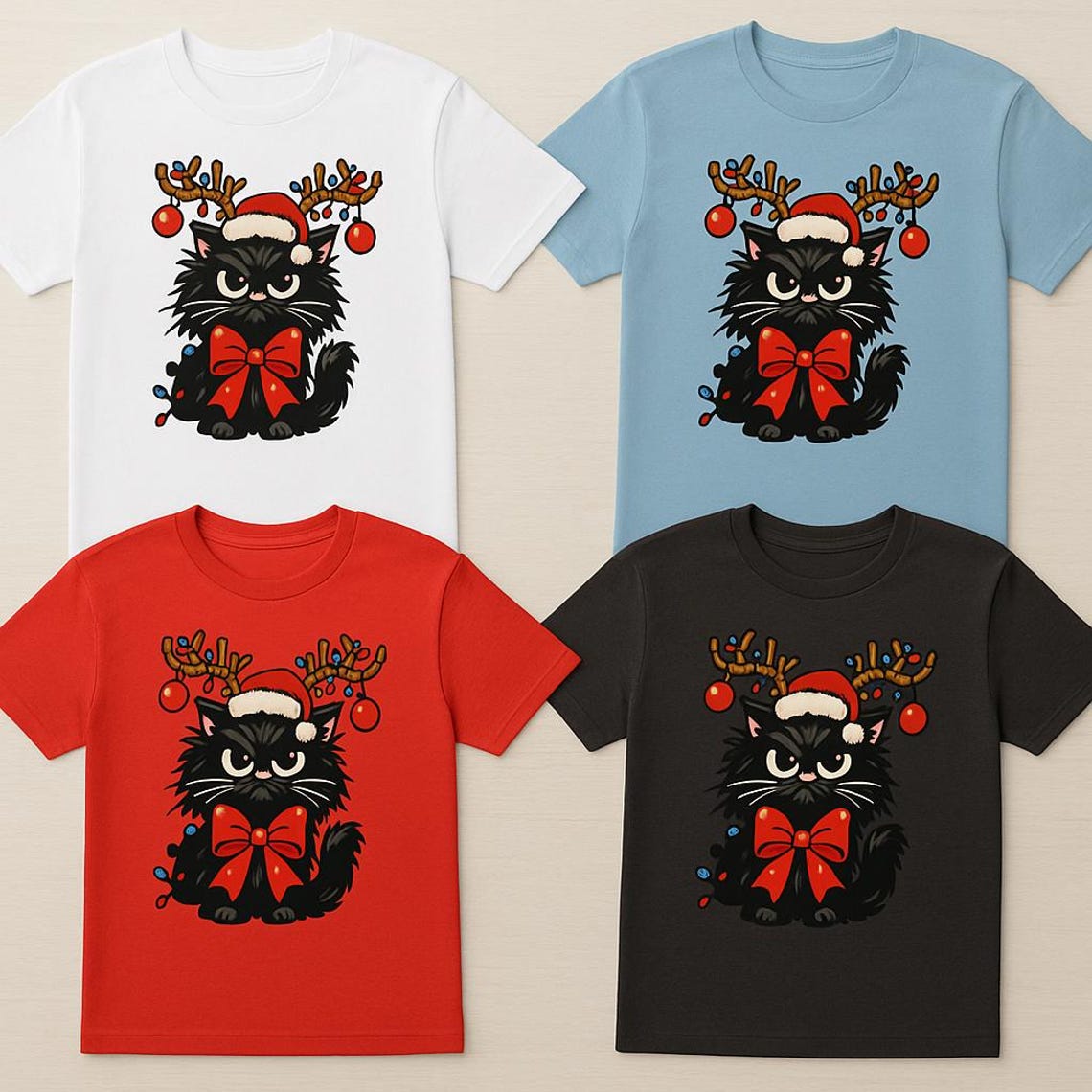 Grumpy Christmas Cat Clipart Bundle: SVG, PNG, DFX (digital Download ...