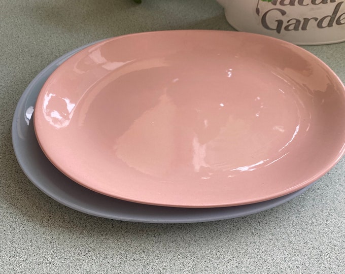 Vintage Oval Johnson Bros Serving Platter, Petal Ware Platter, Rose Cloud Platter, Pastel Blue ...