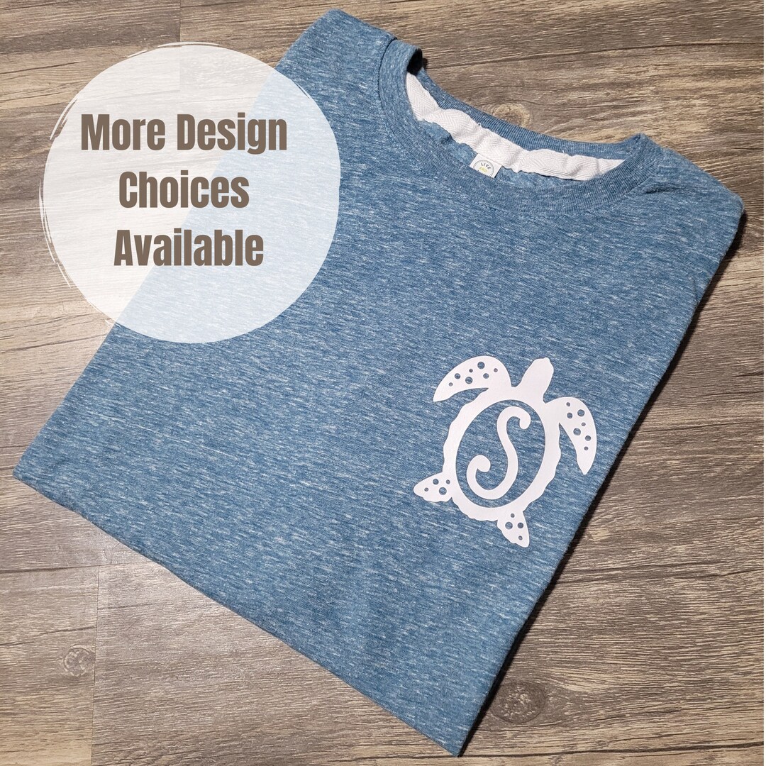 Preppy Coastal Monogrammed T-shirt, Custom Single Letter Monogram Shirt ...