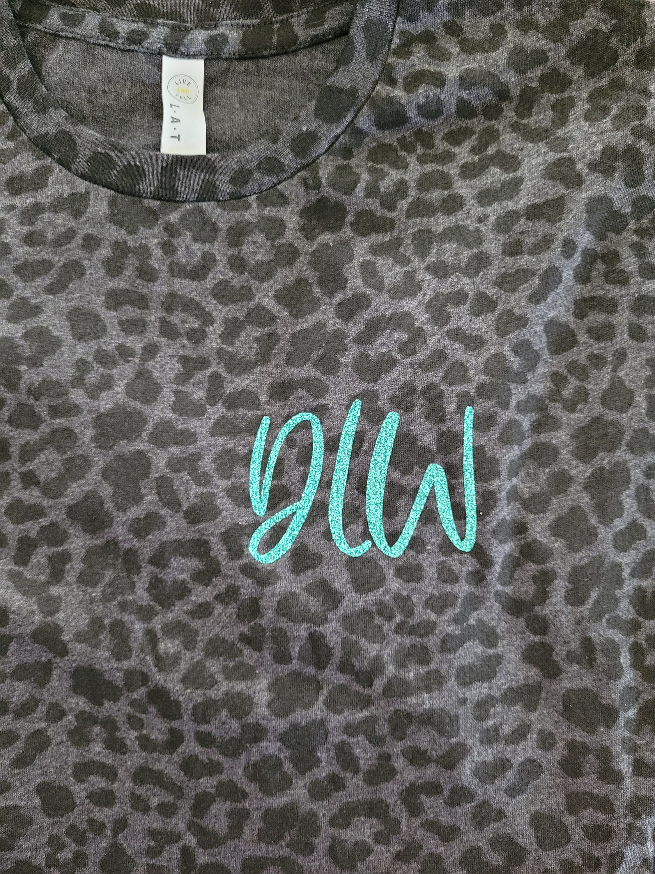 Glitter Leopard Monogram T-shirt, Custom Pocket Monogram Shirt, LAT ...