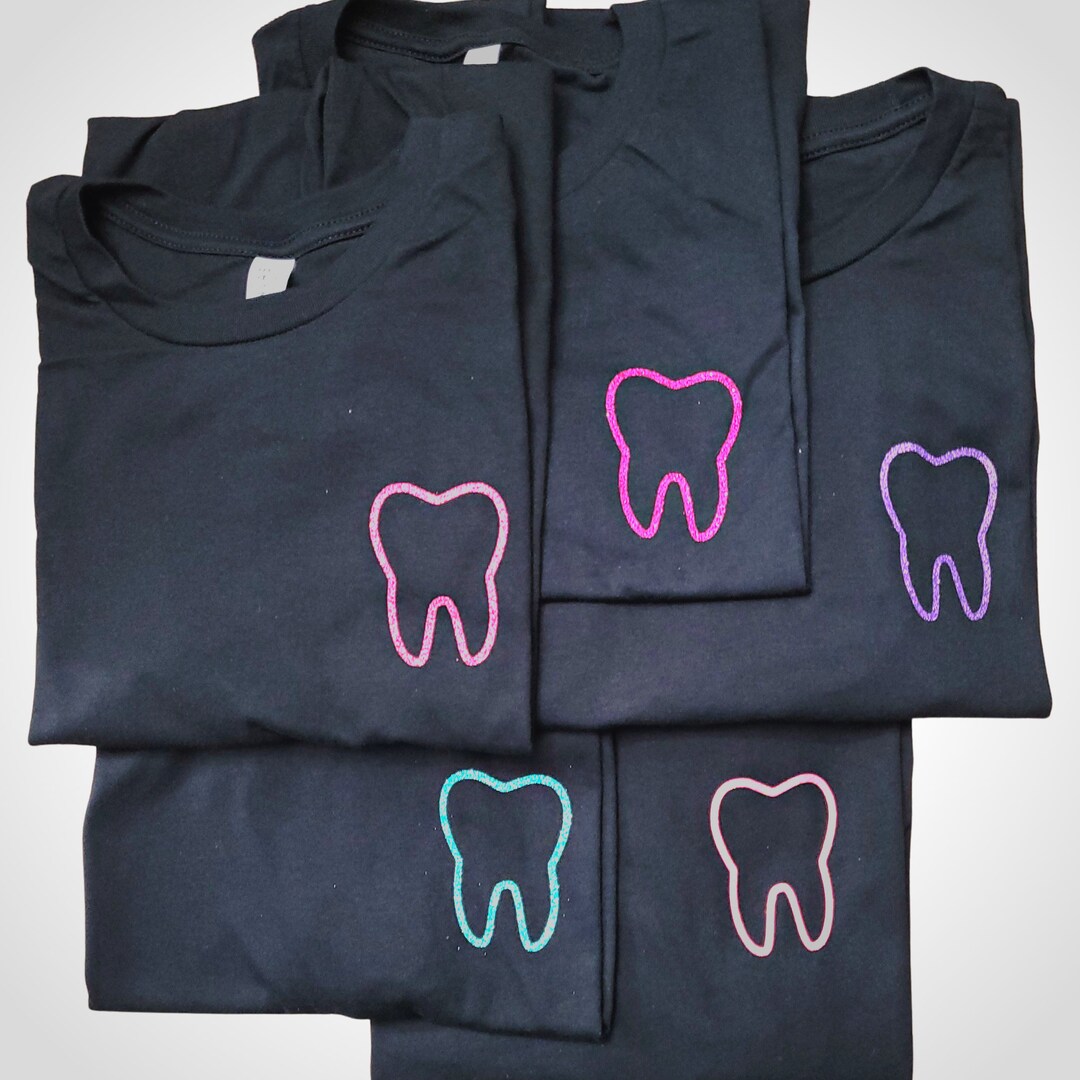 Glitter Tooth T-shirt, Women's Dental Shirt, Dental Hygienist Tee ...