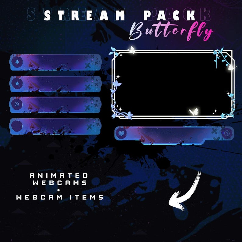 Premium Animated Twitch Butterfly for Twitch Streamers Fantasy Stream ...