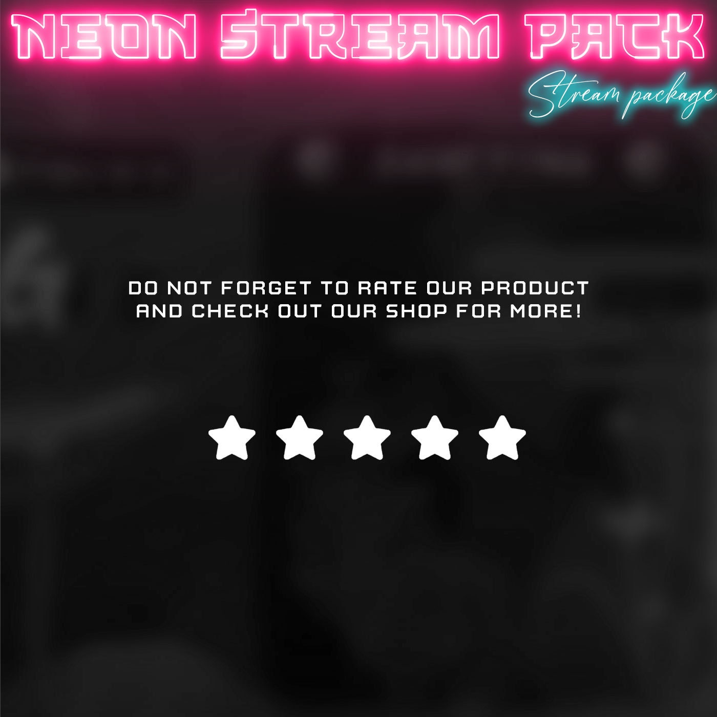 Animated Stream Package Blue Retro Neon Twitch Overlay Animated Alerts ...
