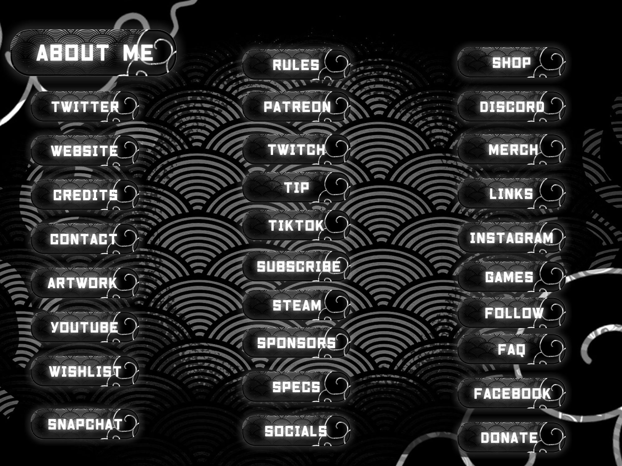 Animated Oni Stream Overlay Package | Dark Akuma Themed | Screens ...