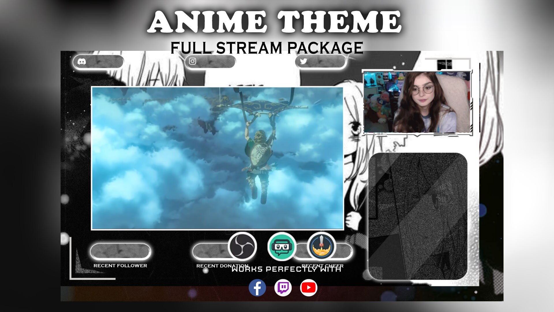 Animated Anime Manga Theme Full Stream Package Twitch Streamers ...