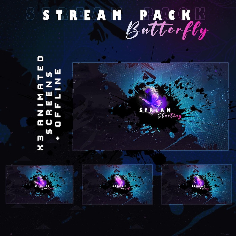 Premium Animated Twitch Butterfly for Twitch Streamers Fantasy Stream ...