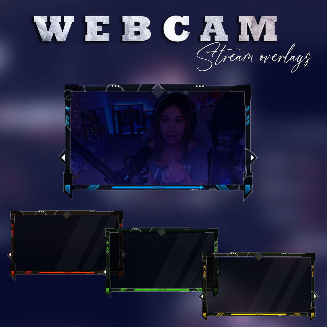 Animated Webcam Frame Pack Aesthetic Facecam Twitch Graphics Youtube ...