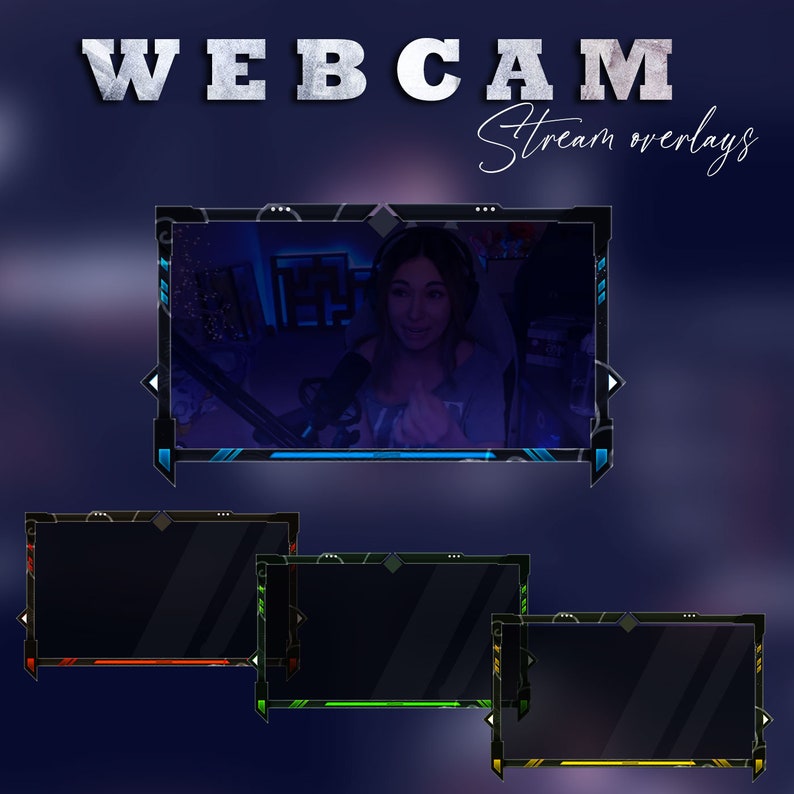 Animated Webcam Frame Pack Aesthetic Facecam Twitch Graphics Youtube Overlay Border Camera Frame ...