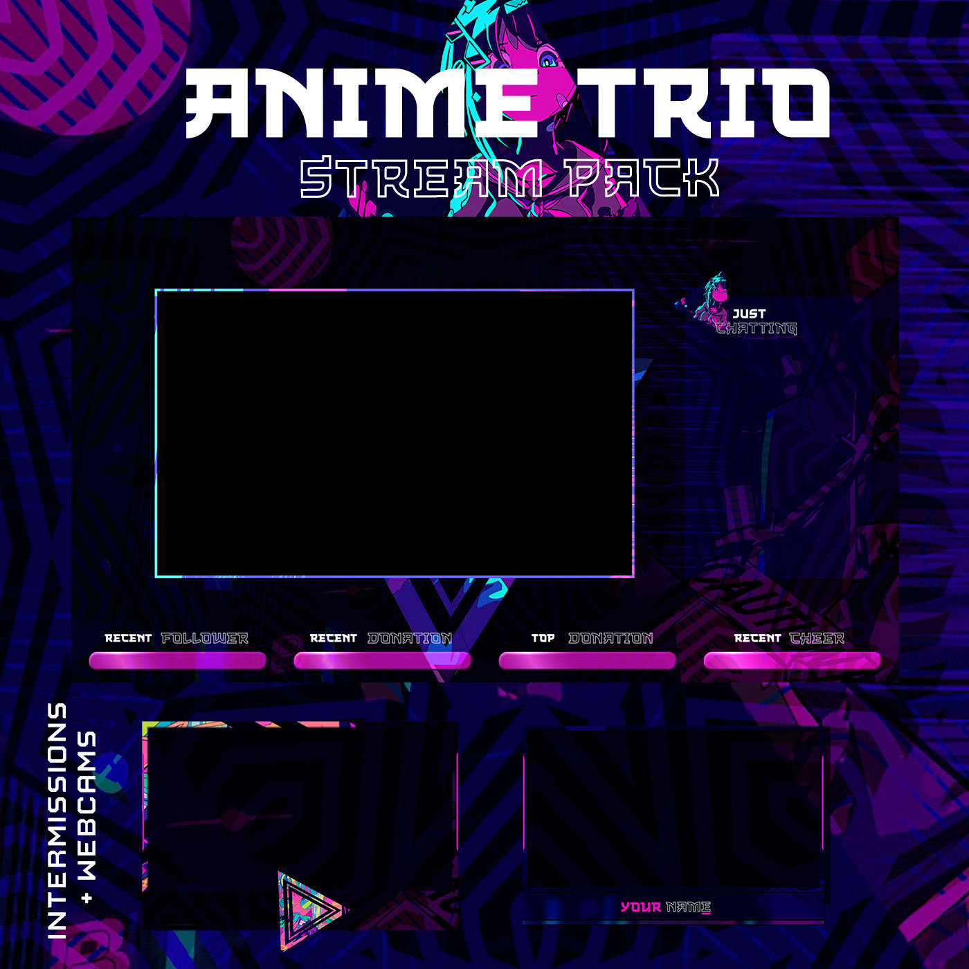 Retro Premium Animated Twitch for Twitch Streamers Retro Anime Stream ...