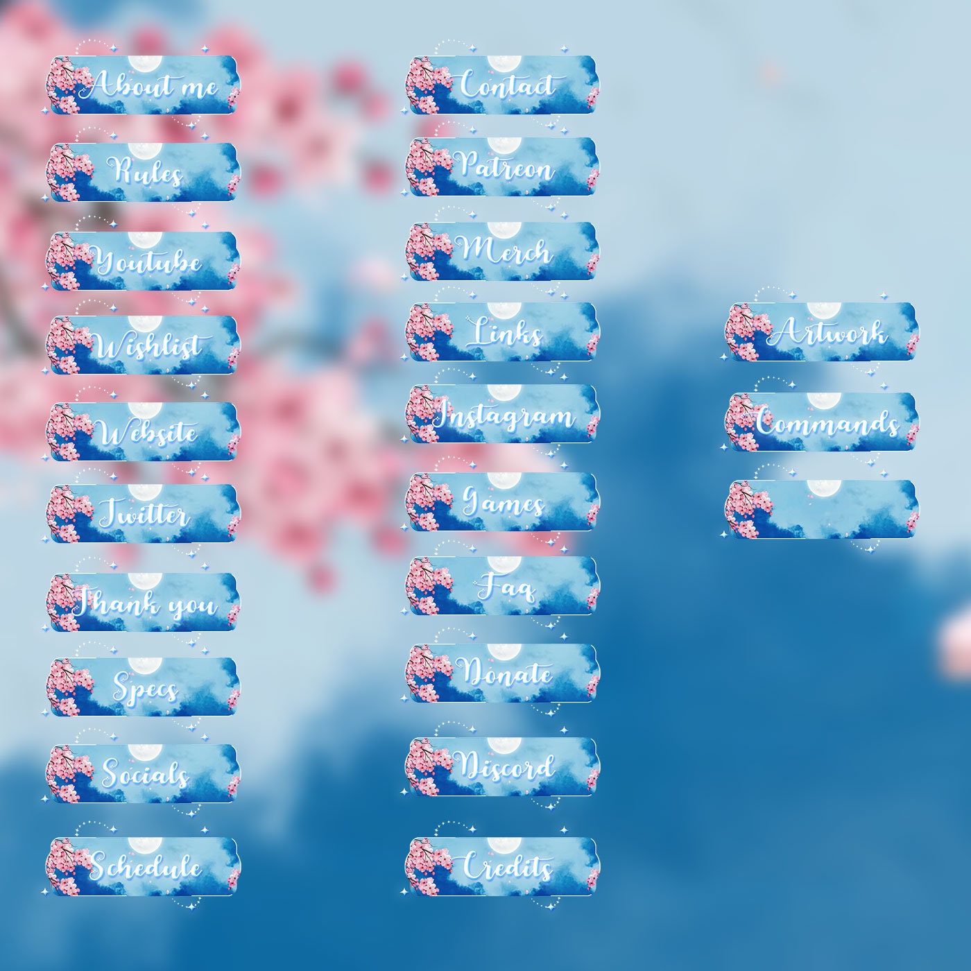Premium Sakura Stream Overlays Cherry Blossom for Twitch Streamers Cute ...