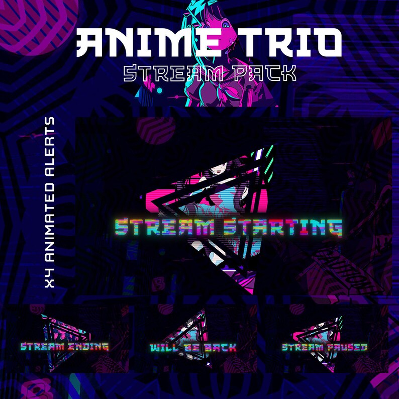 Retro Premium Animated Twitch for Twitch Streamers Retro Anime Stream ...