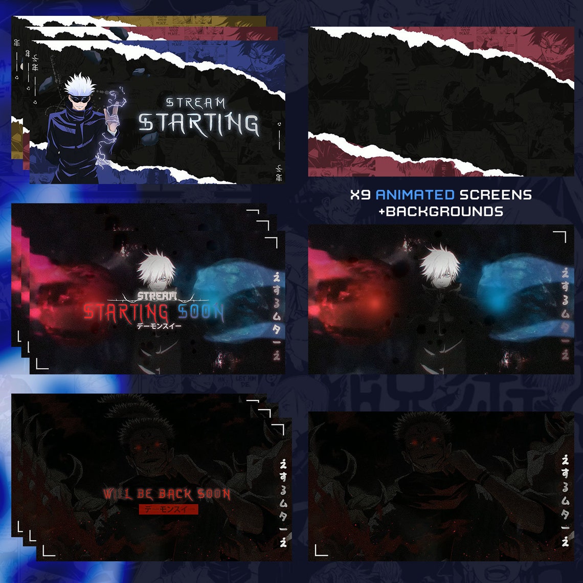 Premium Animated Cursed Jujutsu Overlay Manga Intermission Chatting ...