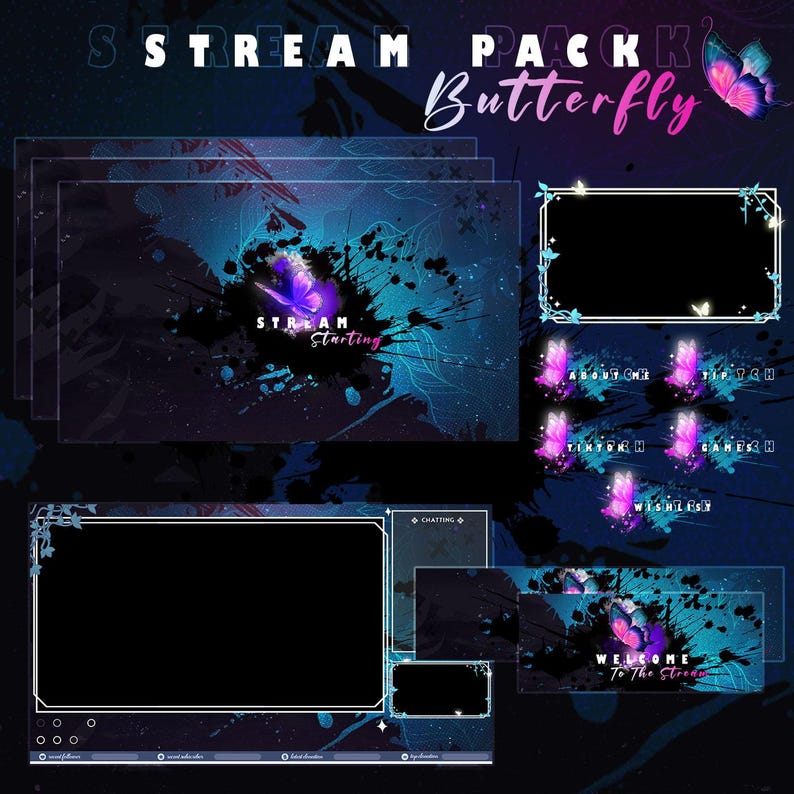 Premium Animated Twitch Butterfly for Twitch Streamers Fantasy Stream ...