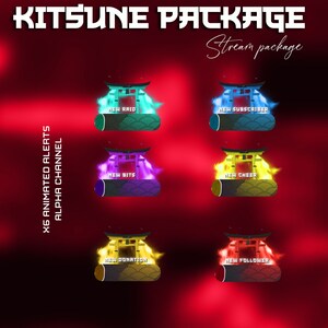 Animated Kitsune Red Mask for Twitch Streamers Full Twitch Package ...