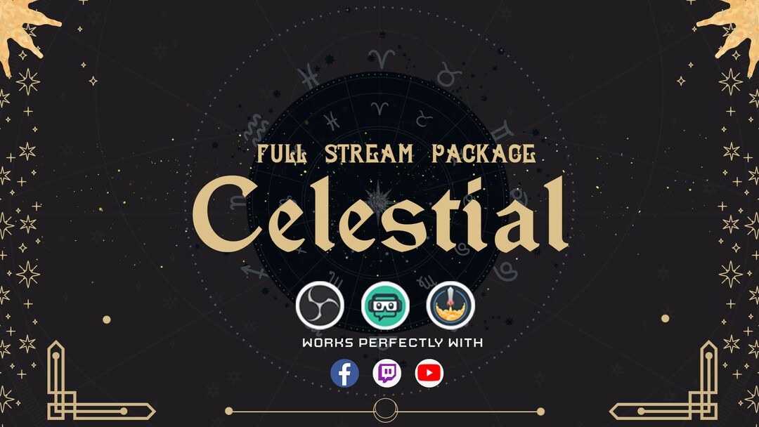 Animated Celestial Overlays Full Stream Package | for Twitch Streamers ...