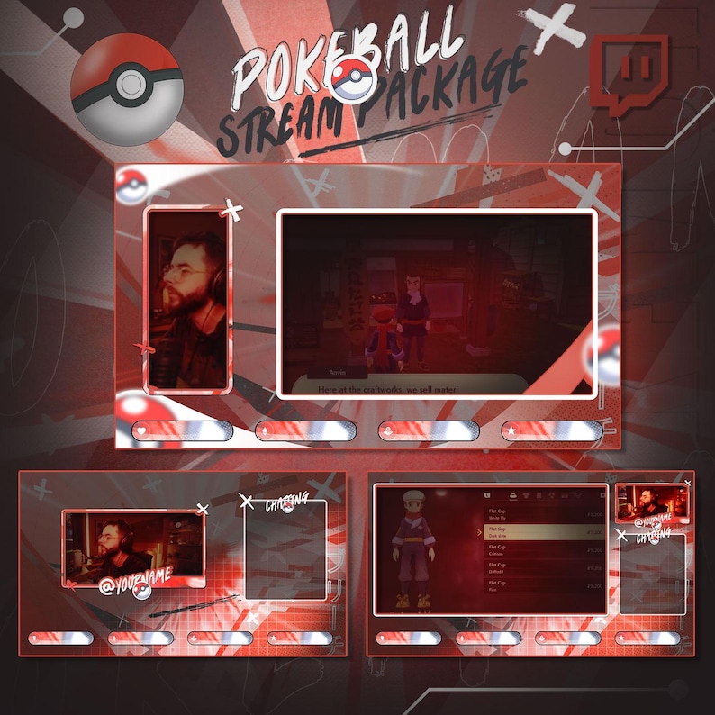 Poke Ball Stream Overlay Intermission Chatting Screens Webcam Alerts ...