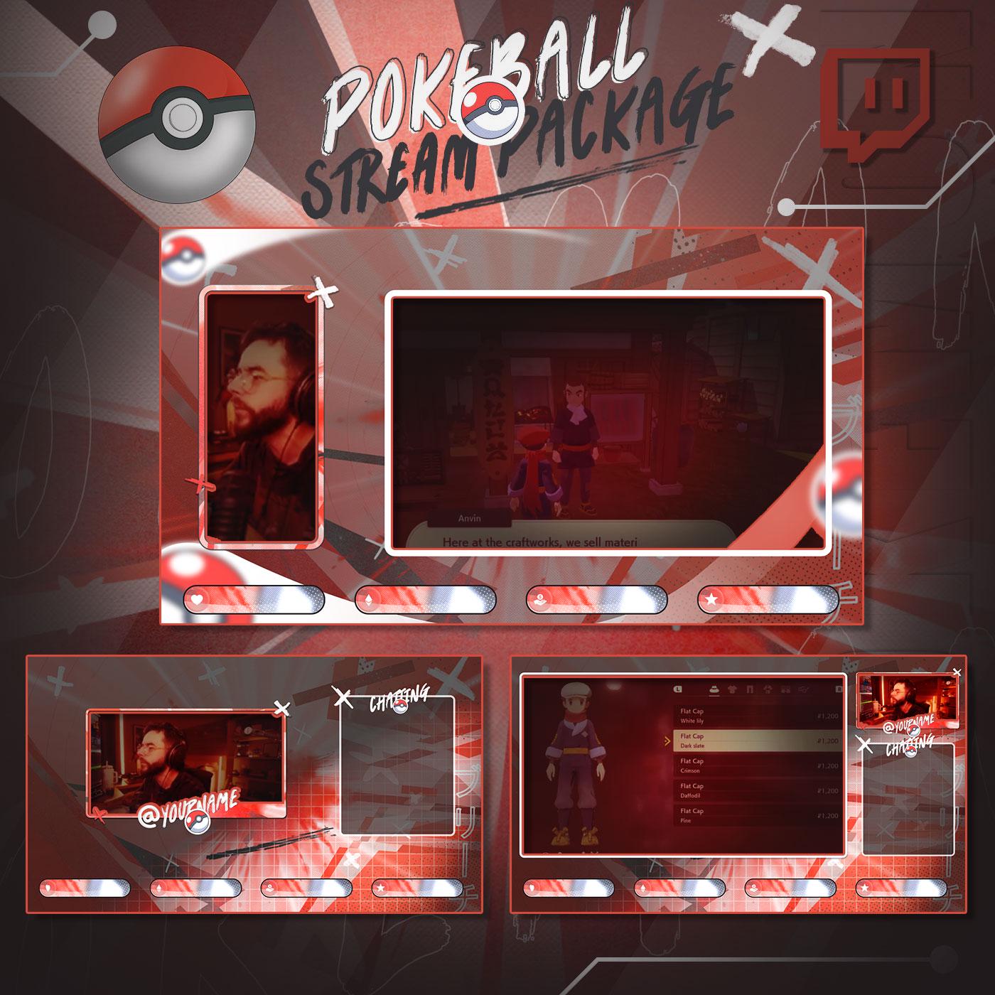 Poke Ball Stream Overlay Intermission Chatting Screens Webcam Alerts ...