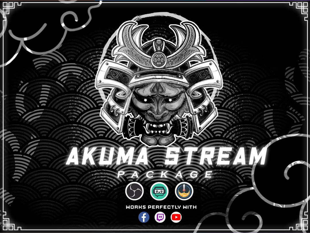 Animated Oni Stream Overlay Package | Dark Akuma Themed | Screens ...