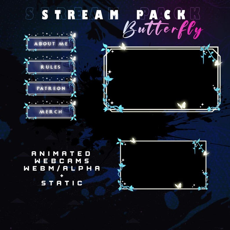 Premium Animated Twitch Butterfly for Twitch Streamers Fantasy Stream ...