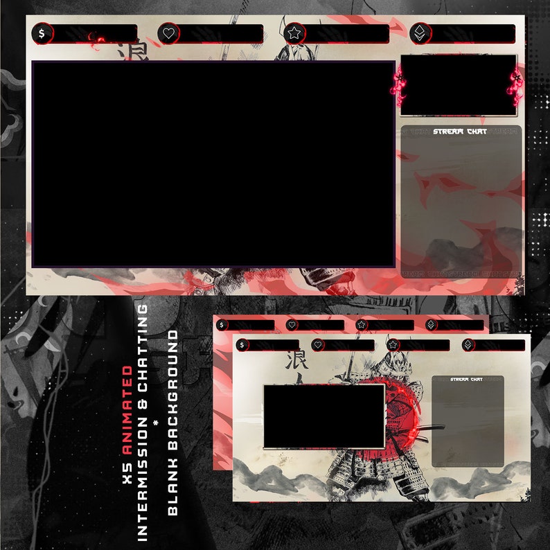 Animated Samurai Twitch Streamers Full Twitch Package Animated Alerts ...