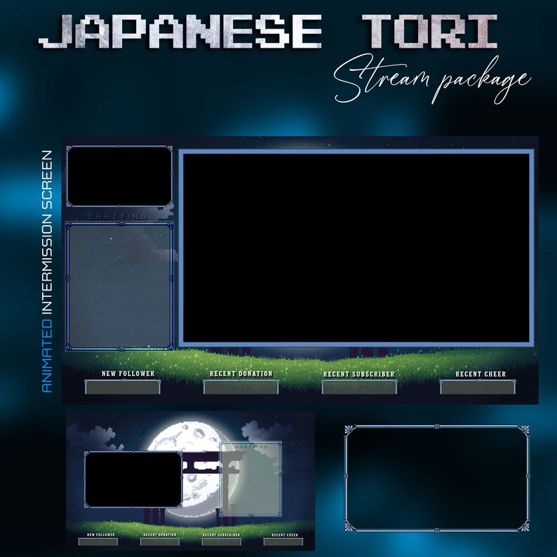 Animated Stream Package Japanese Gate Twitch Overlay Animated Alerts ...