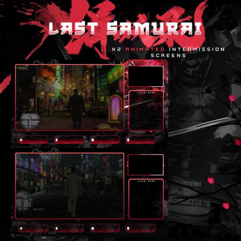 Premium Last Samurai Twitch Overlays for Streamers Full Twitch Package ...