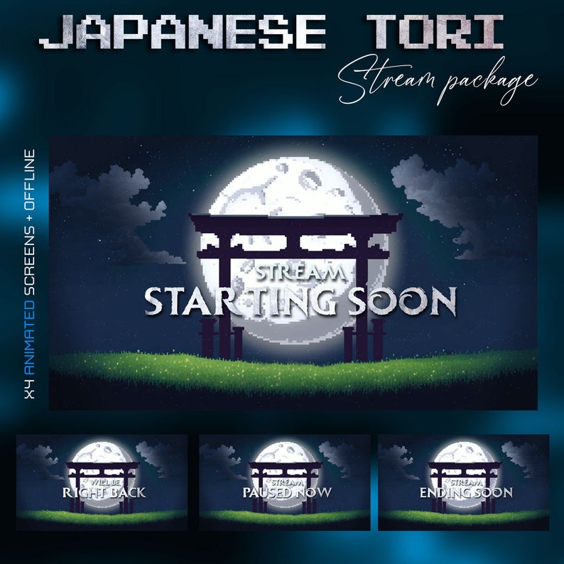 Animated Stream Package Japanese Gate Twitch Overlay Animated Alerts ...