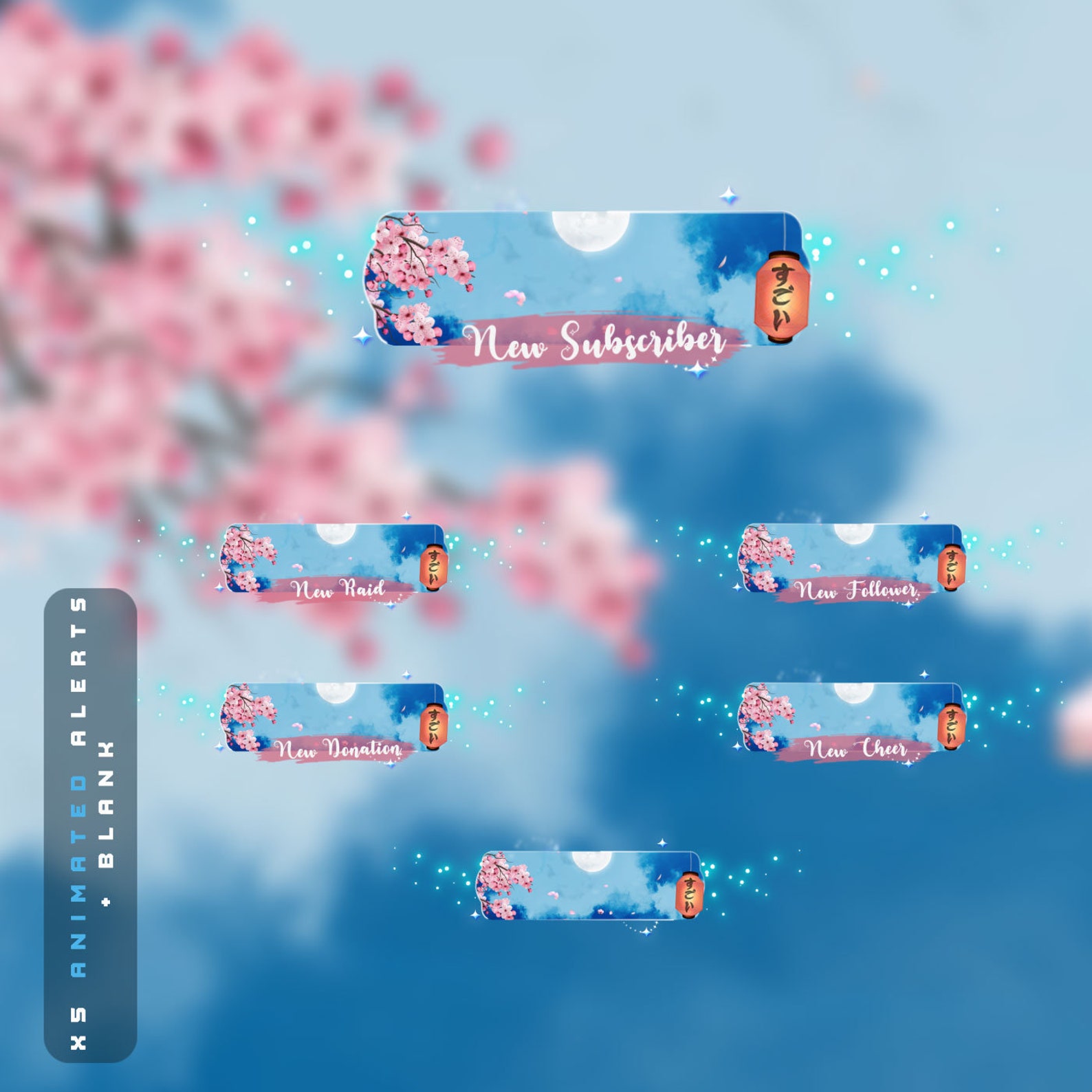 Premium Sakura Stream Overlays Cherry Blossom for Twitch Streamers Cute ...