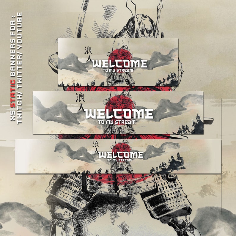 Animated Samurai Twitch Streamers Full Twitch Package Animated Alerts ...