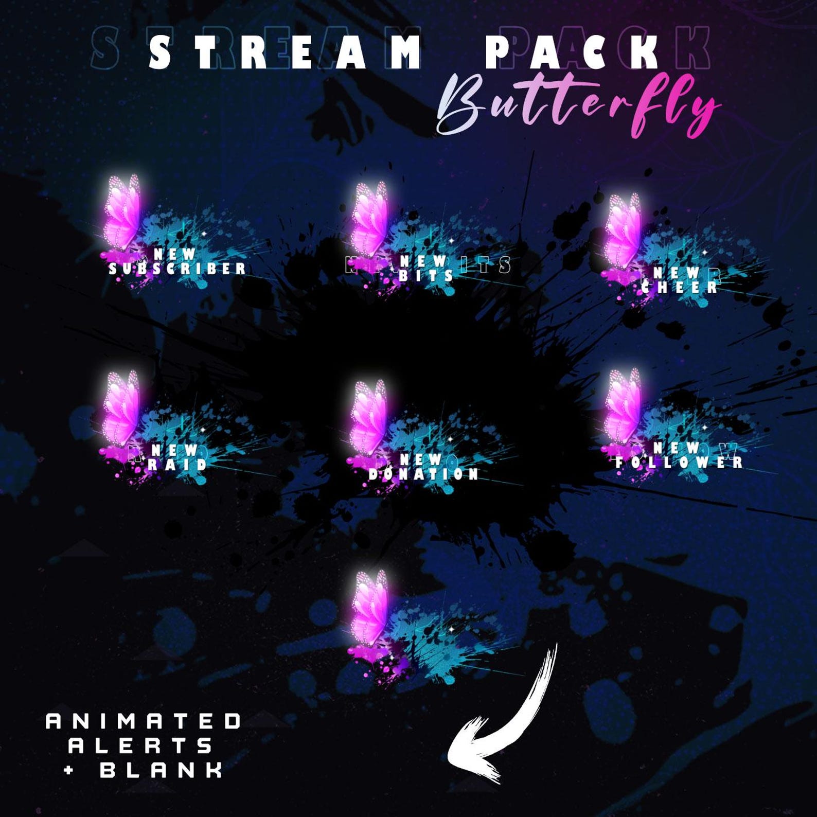 Premium Animated Twitch Butterfly for Twitch Streamers Fantasy Stream ...