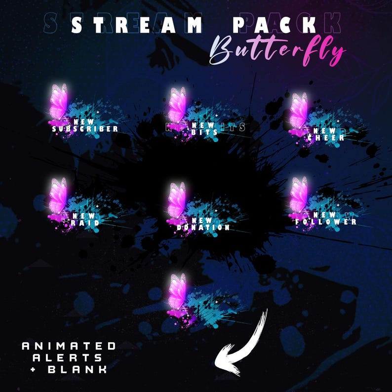 Premium Animated Twitch Butterfly for Twitch Streamers Fantasy Stream ...
